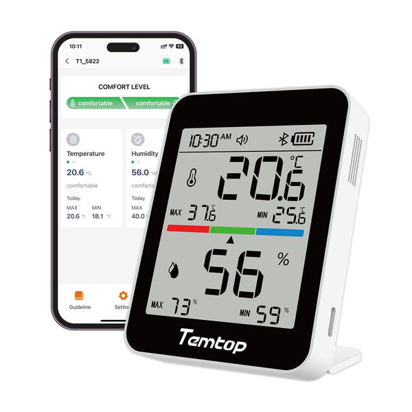 Temtop Indoor Thermometer T1, Bluetooth Room Temperature Monitor Indoo