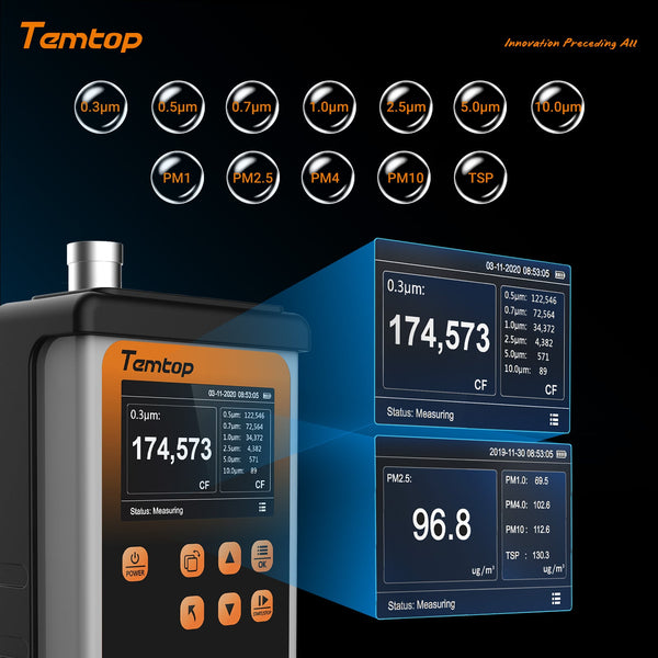 Temtop Portable Dust Monitor Handheld Air Particle Counter Commercial-