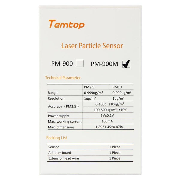 PM-900M particle laser sensor to measure PM1.0, PM2.5, PM10 – Temtop